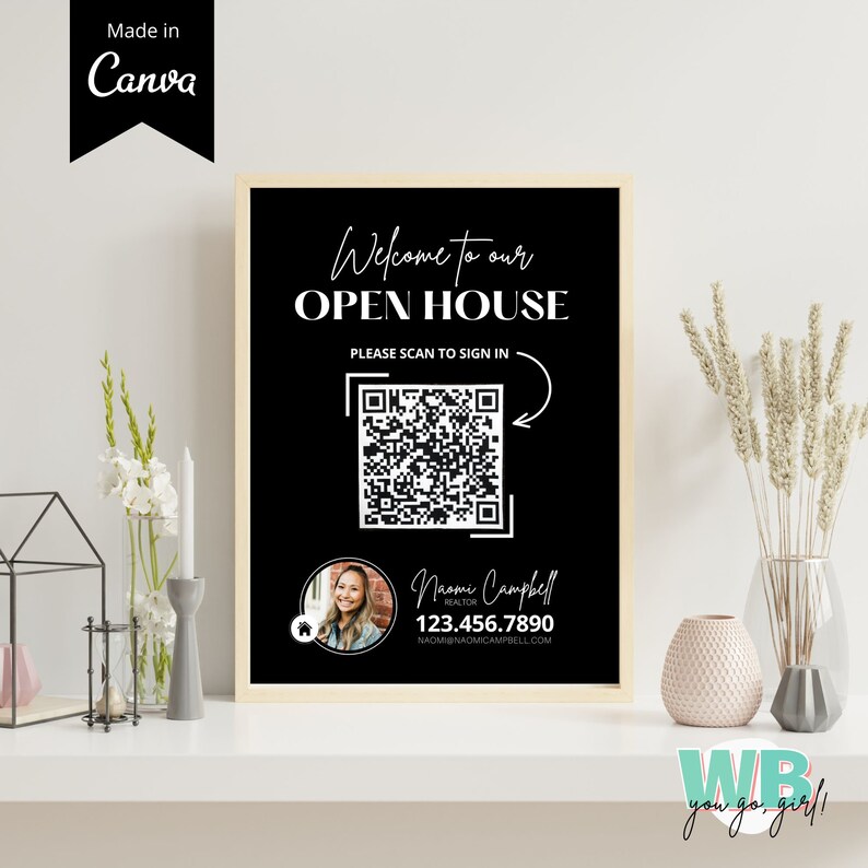 Open House Sign in Sheet W/ QR Code, Realtor Open House, Real Estate ...