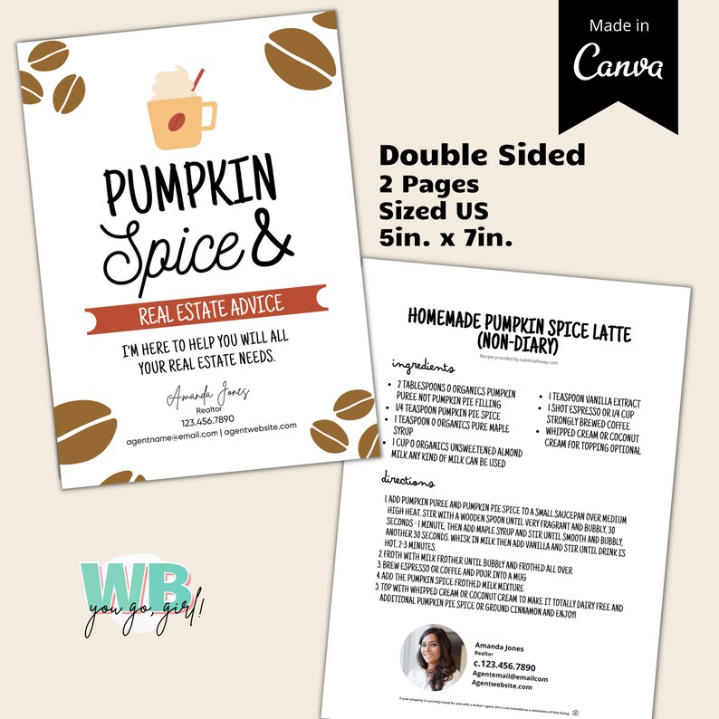 Fall Real Estate Postcard, Realtor Marketing Fall, Fall Pop By, Client ...