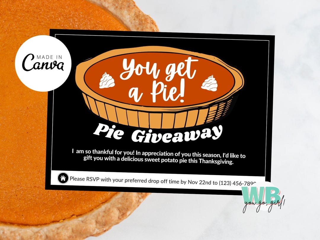 Realtor Pie Giveaway Postcard, Fall Real Estate Card, Realtor Fall ...