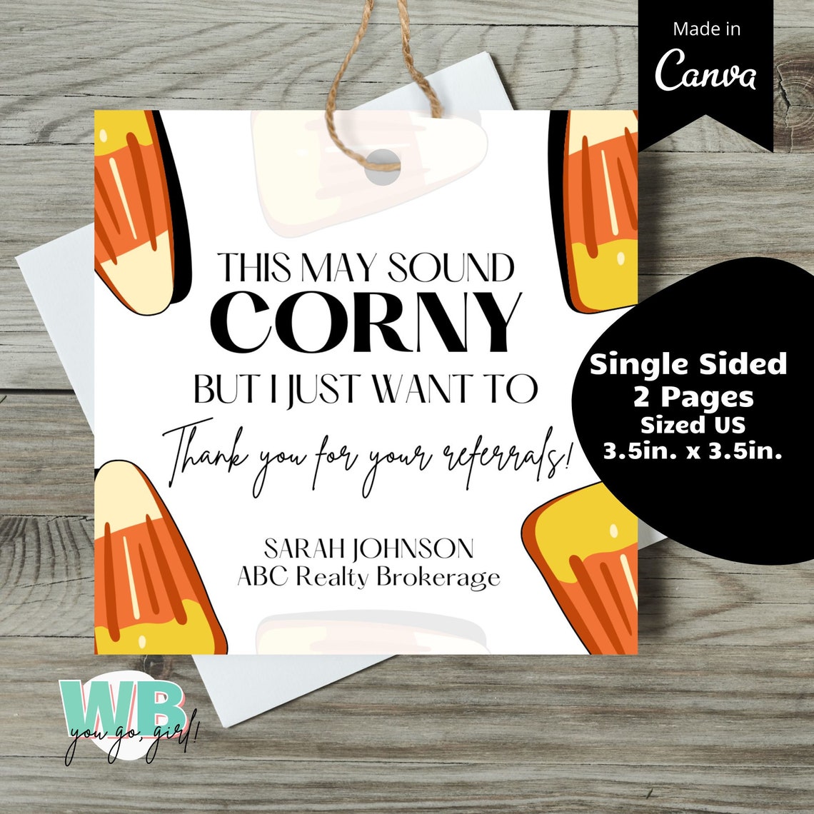Candy Corn Gift Tag Template, Halloween Client Appreciation Gift Tags ...