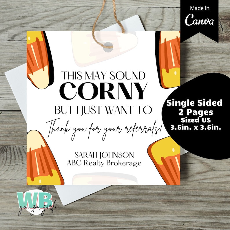 Candy Corn Gift Tag Template, Halloween Client Appreciation Gift Tags ...