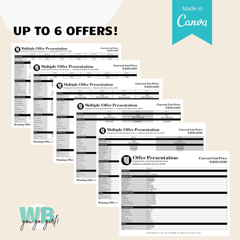 Multiple Offer Presentation Multiple Offer Letter Home - Etsy