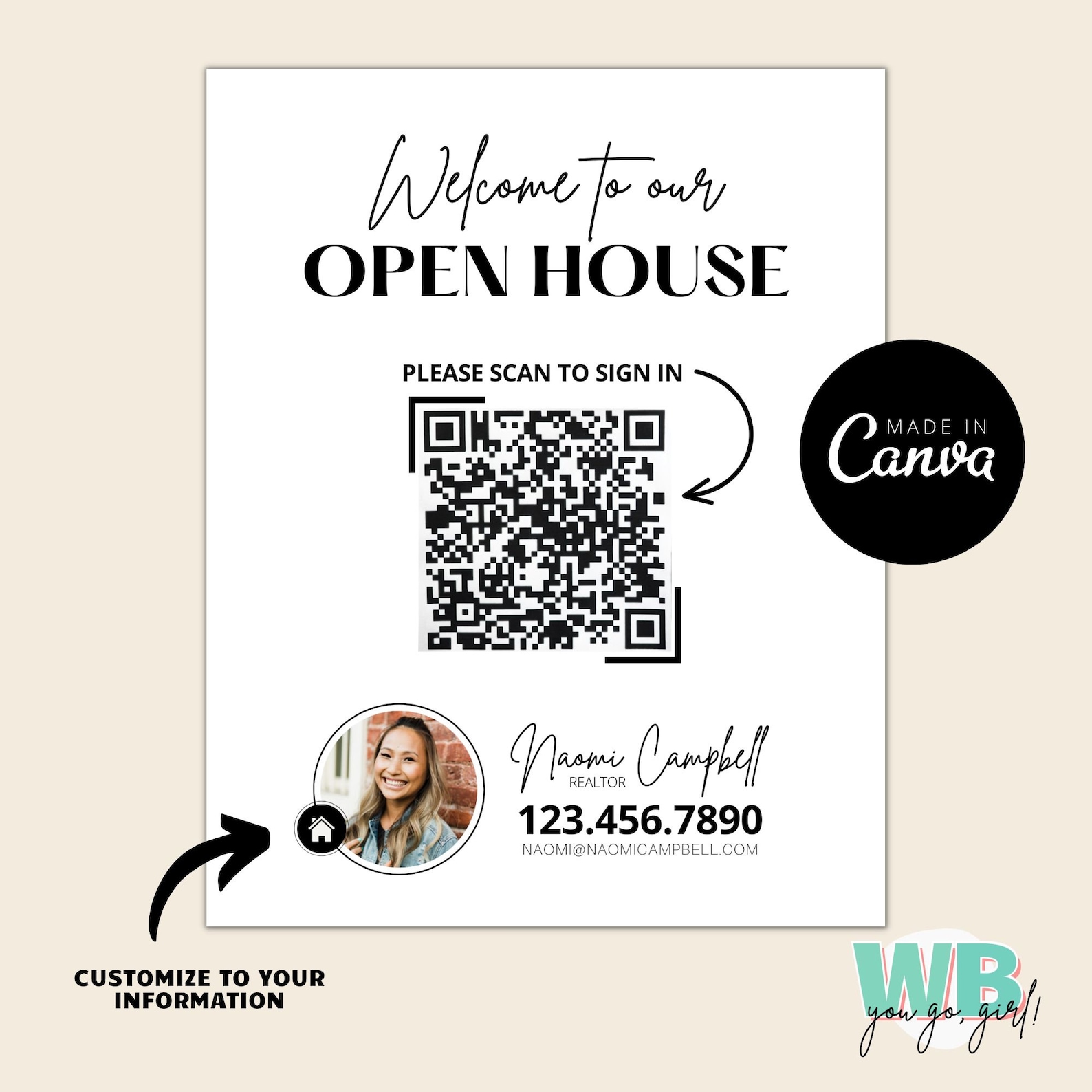 Open House Sign in Sheet W/ QR Code, Realtor Open House, Real Estate ...