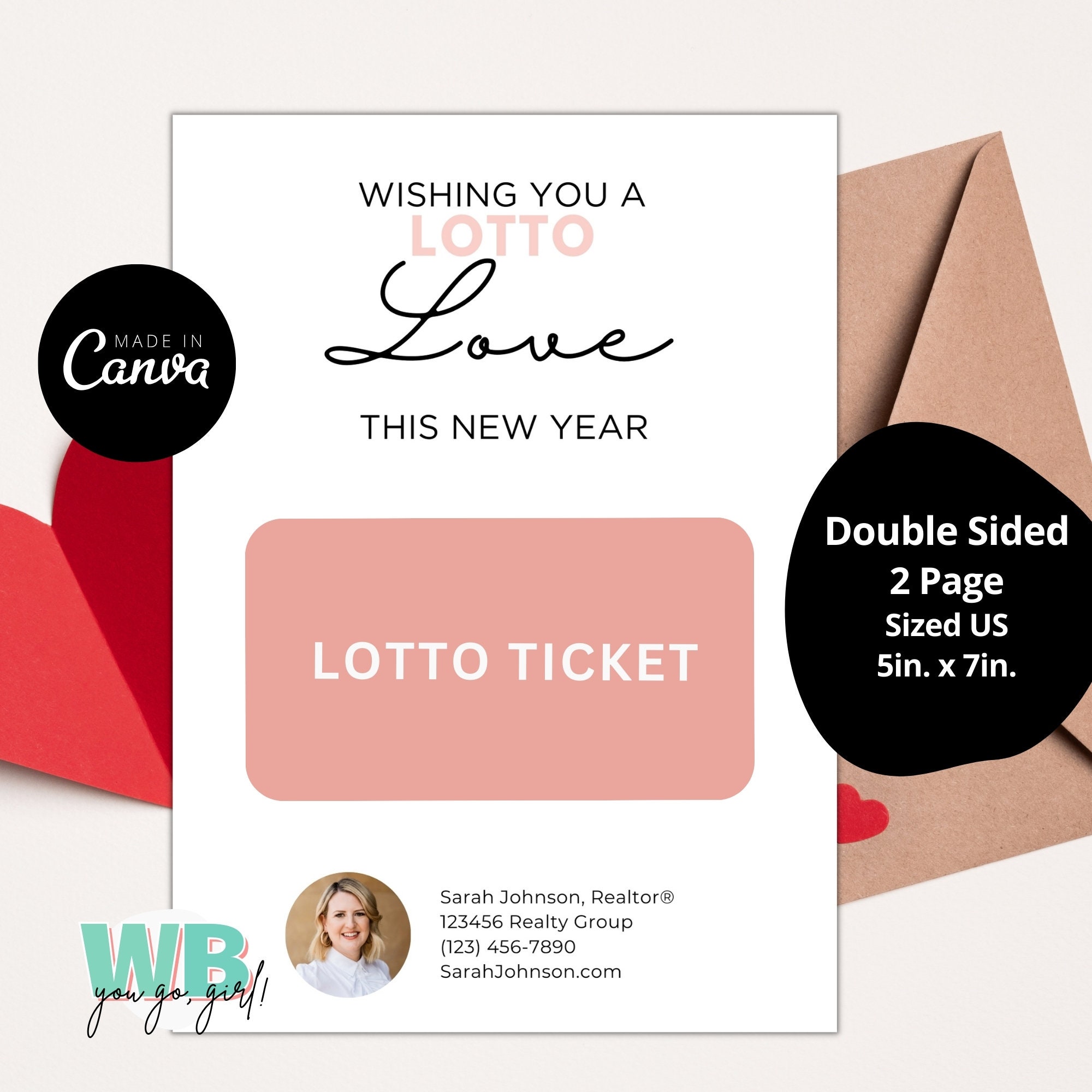 Printable Valentine's Day Lotto Card, Real Estate Valentine's Pop By ...