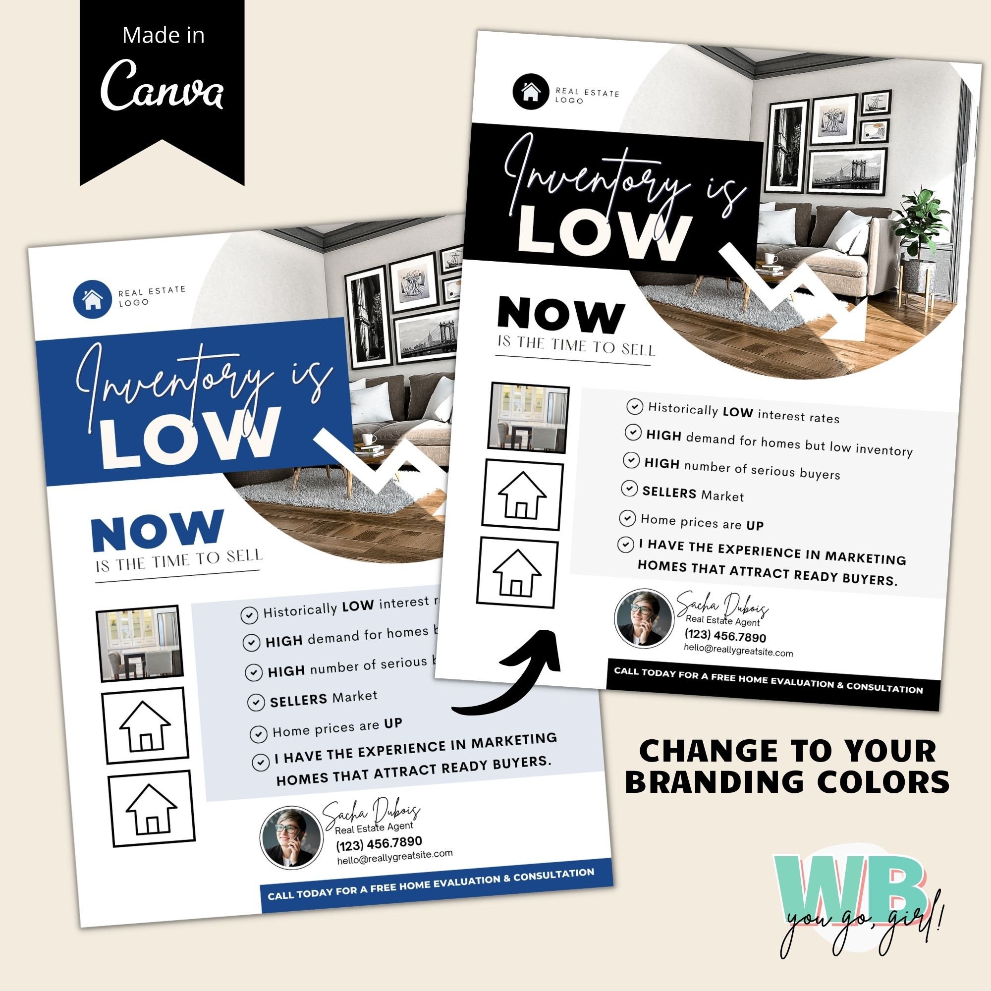 Real Estate Flyer Bundle, Low Inventory, Real Estate Prospect Letter ...