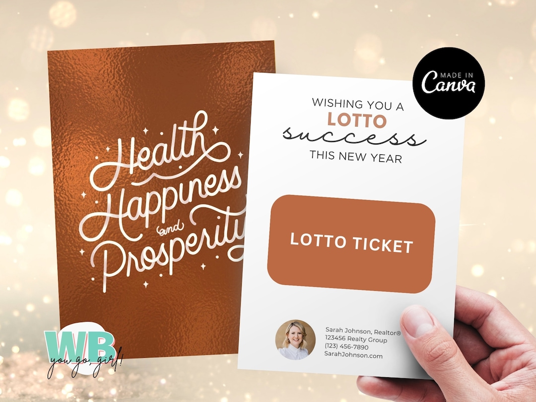 New Year Lottery Ticket Card Template, Happy New Years Gift Card Holder ...