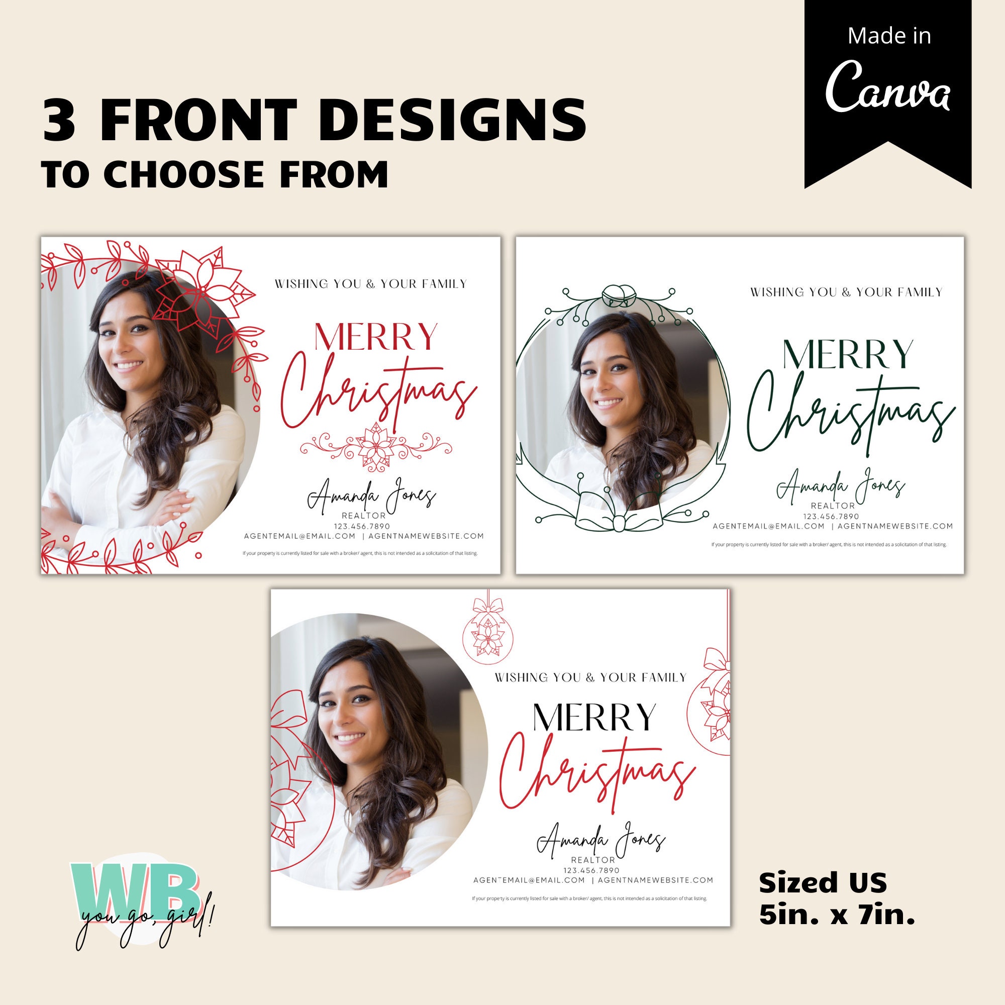 Christmas Real Estate Postcard, Holiday Realtor Marketing, Realtor ...