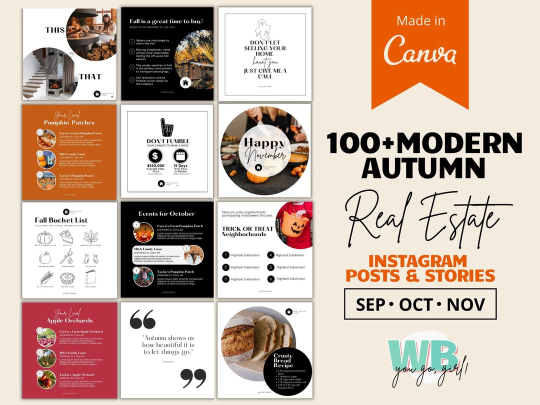100+ Fall Real Estate Marketing for Modern Agents, Instagram Fall Posts ...