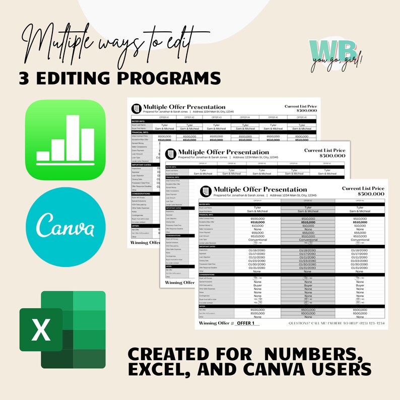 Multiple Offer Presentation Multiple Offer Letter Home - Etsy