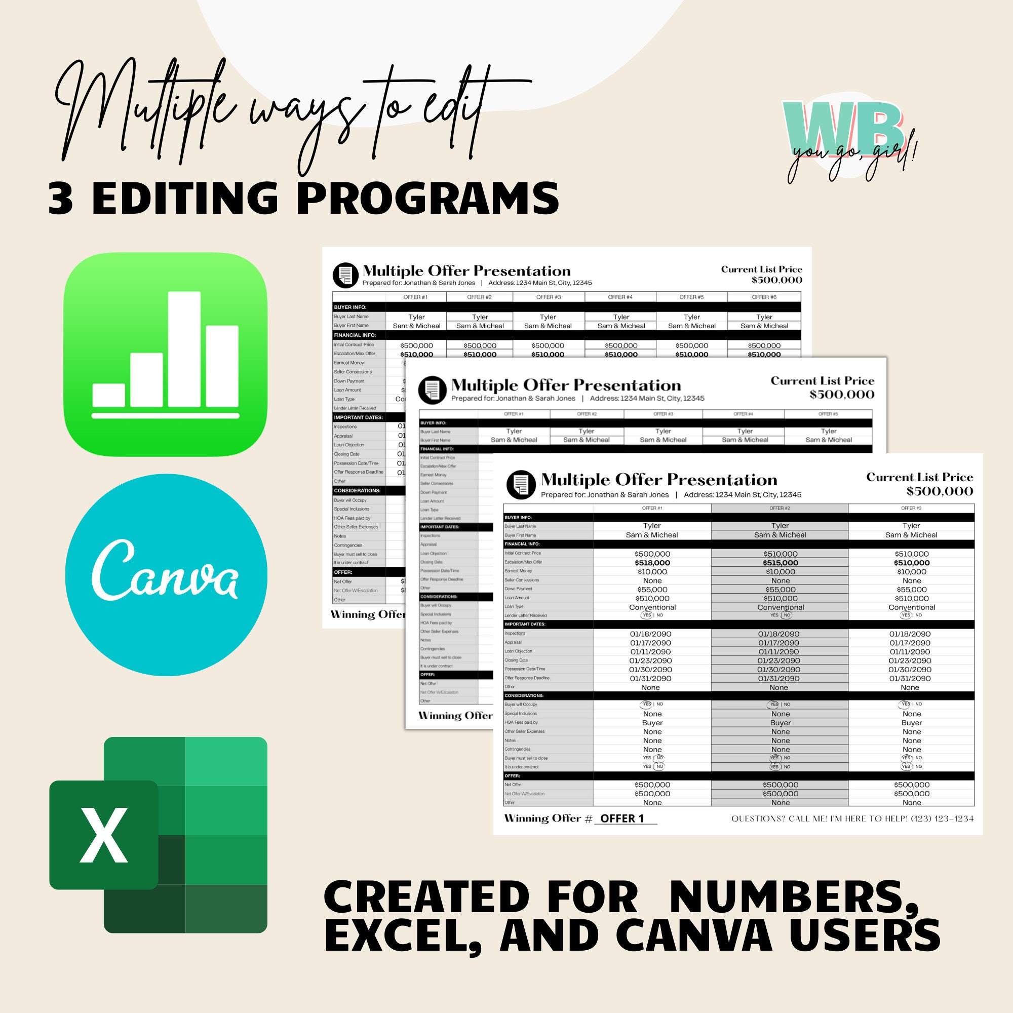 Multiple Offer Presentation, Multiple Offer Letter, Home Seller, Real ...
