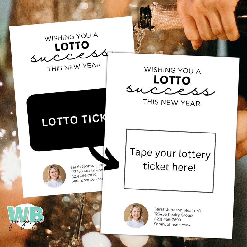 New Year Lottery Ticket Card Template, Happy New Years Gift Card Holder ...