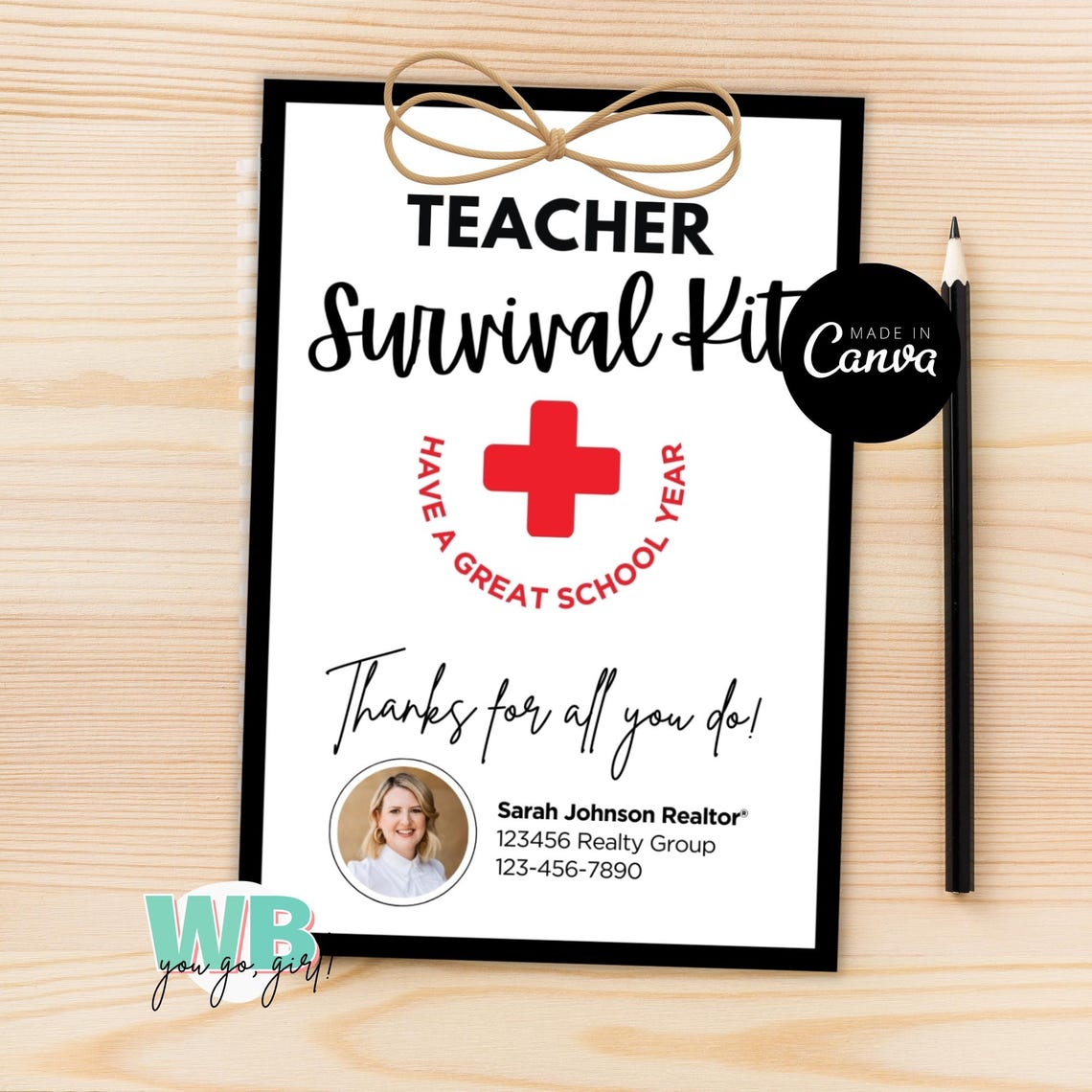 Teacher Survival Kit Gift Tags, Back to School Teacher Goodie Bag Tags ...