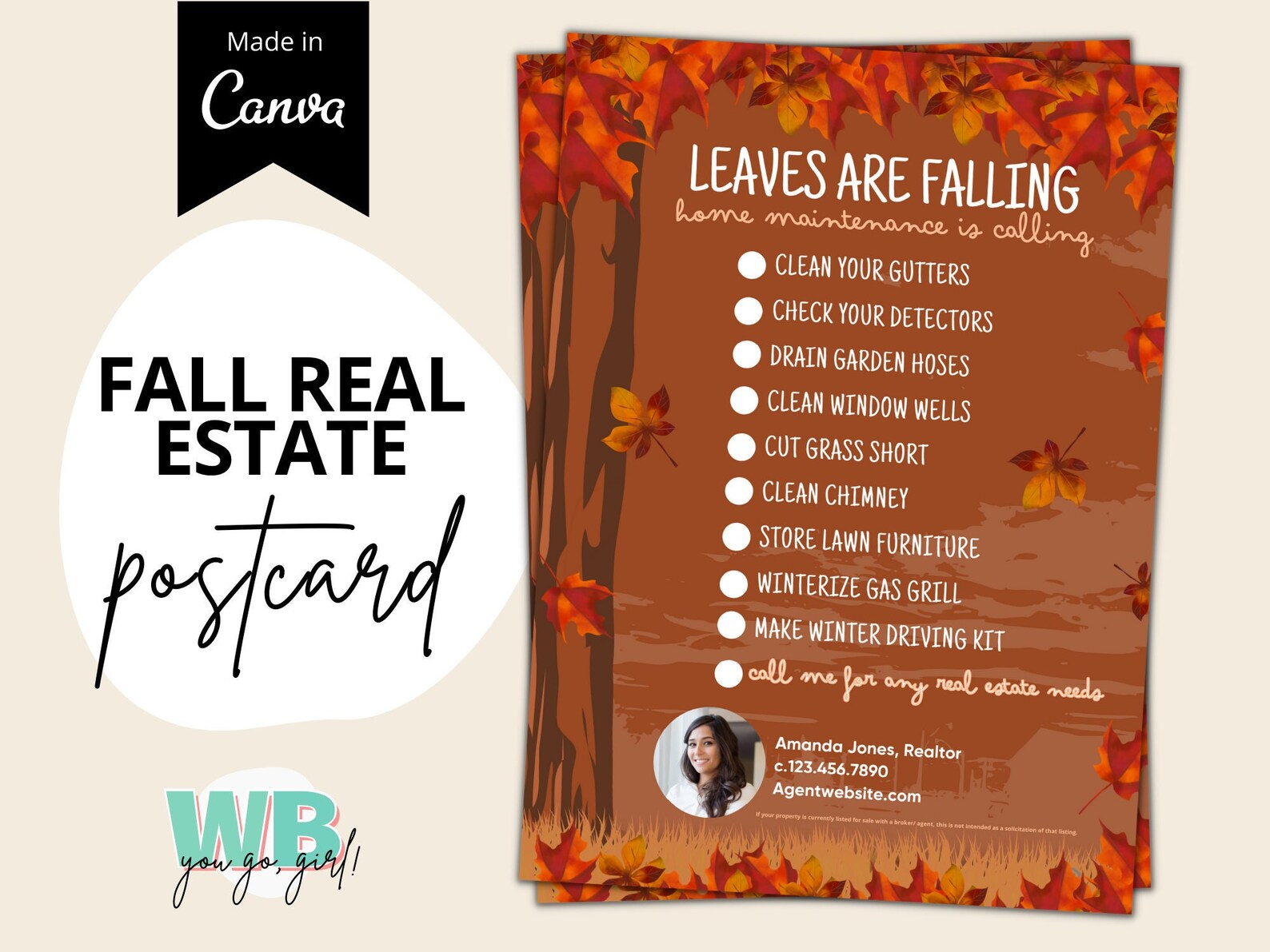 Real Estate Mailer, Fall Home Maintenance, Autumn Season Mailer, Fall ...