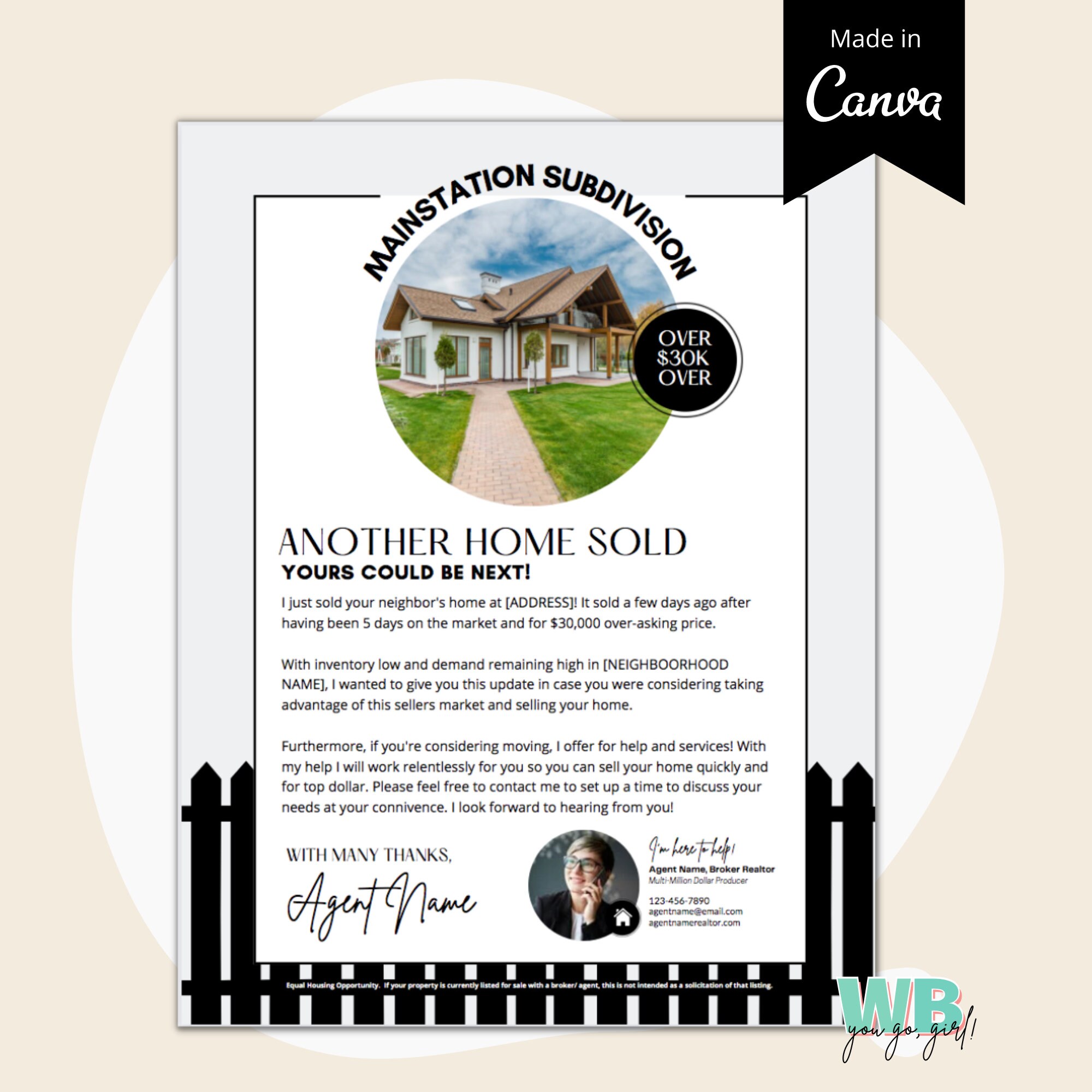 I Just Sold Your Neighbors House, Just Sold Flyer, Real Estate Farming ...