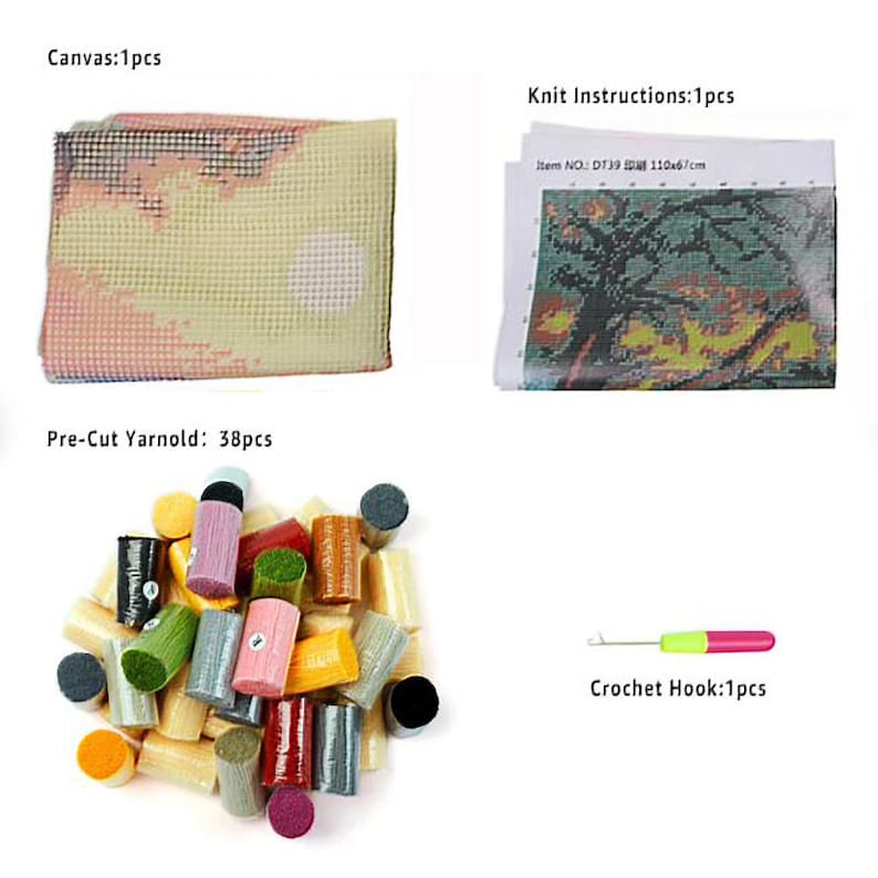 Hope Forest Girl DIY Latch Hook Kits With Printed Pattern - Etsy