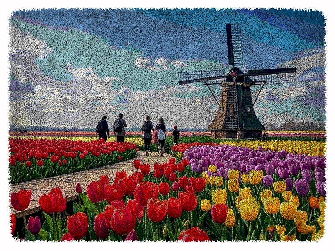 Tulip Turtle Latch Hook Rug Kits Colorful Printed Crochet Yarn DIY ...