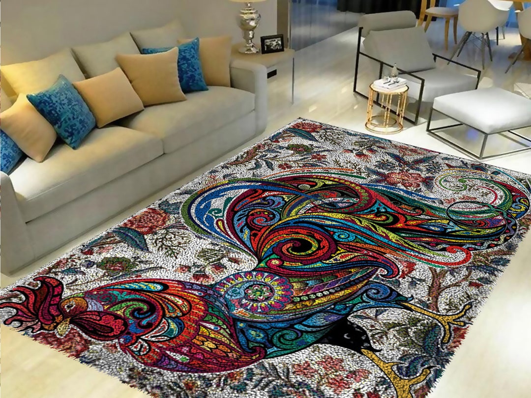 Rainbow Rooster Latch Hook Kits, Large Latch Hook Rug Kit for Adults ...