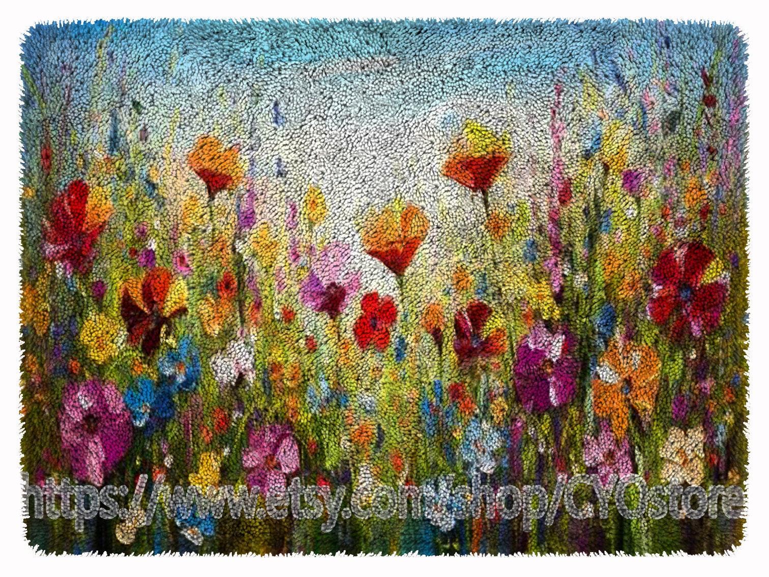 Flowers Latch Hook Kits, Large Latch Hook Rug Kit for Adults Latch Hook ...