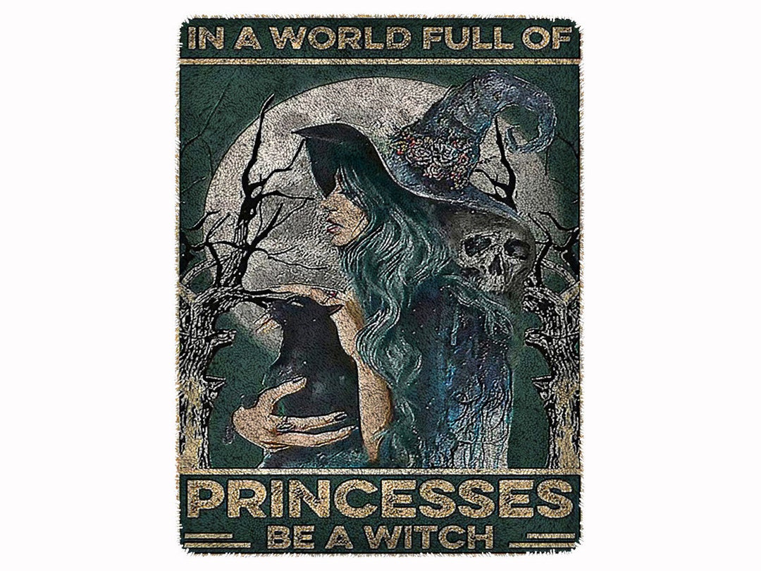 Witch Holding Black Cat DIY Latch Hook Kits With Printed - Etsy