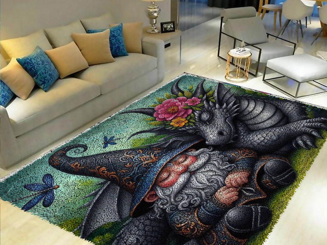 Dwarf Dragon Latch Hook Kits Monroe Carpet Embroidery Do It Yourself ...