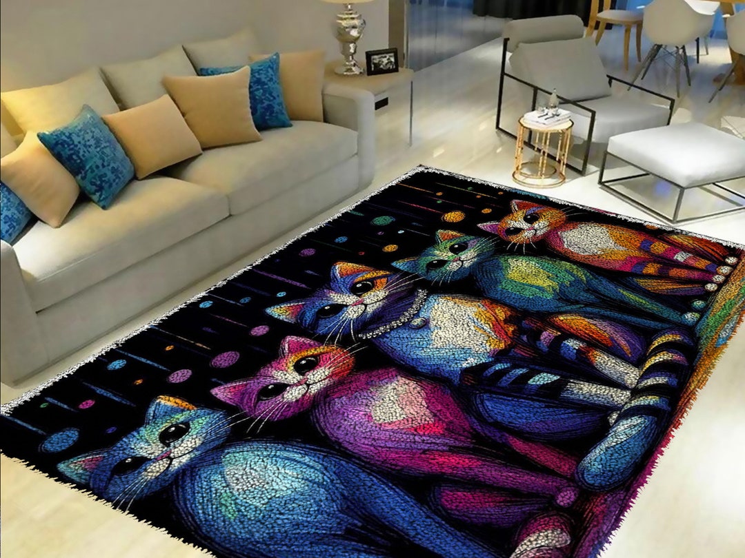 A Group of Colorful Cats Latch Hook Kits Monroe Carpet Embroidery Do It ...