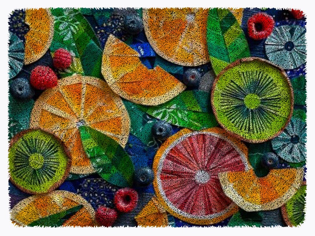 Colorful Lemon Carpet Latch Hook Kits, Large Latch Hook Rug Kit for ...