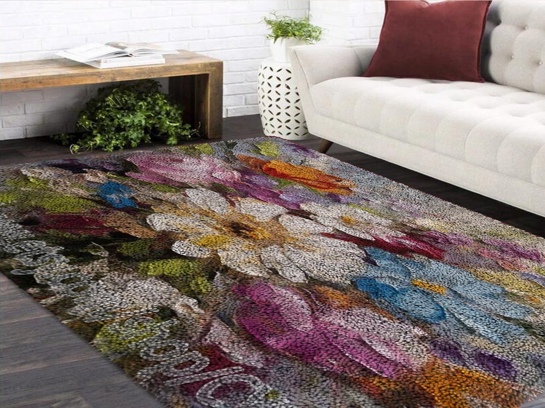 Flowers Latch Hook Kits, Large Latch Hook Rug Kit for Adults Latch Hook ...