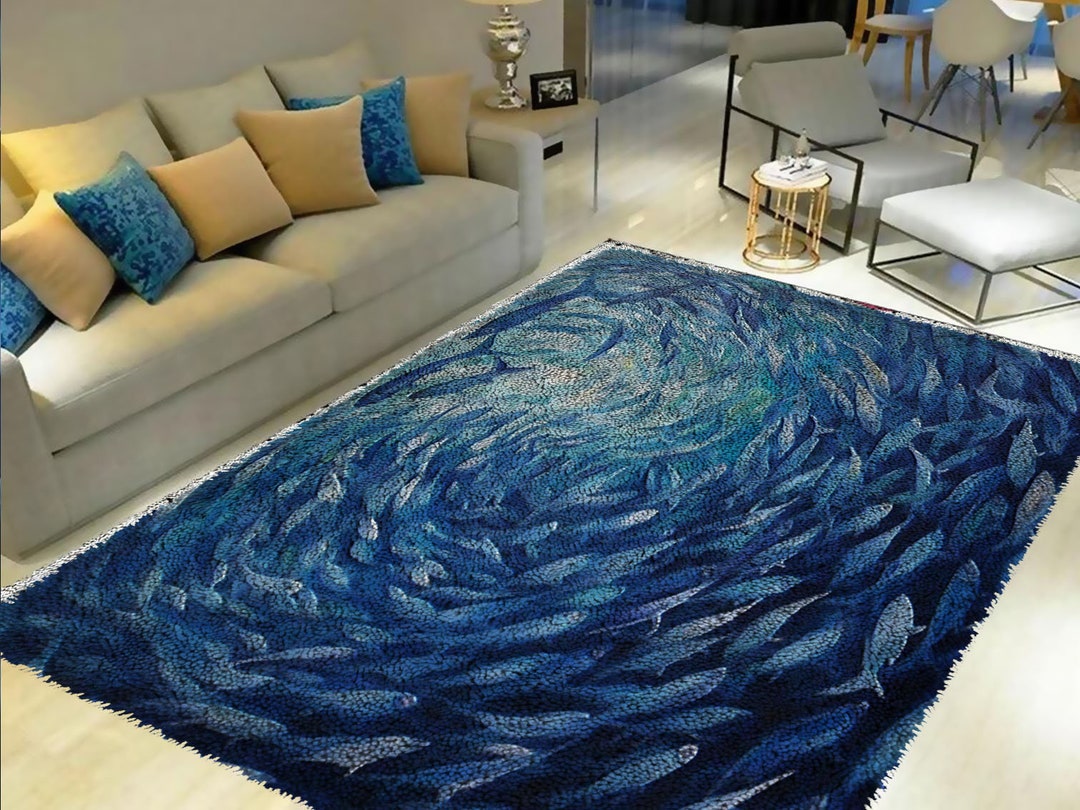 Ocean Fish Latch Hook Rug Kit: DIY Printed Canvas Craft - Etsy