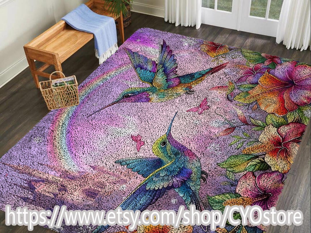 Hummingbird Castle Latch Hook Rug Kit: DIY Tapestry Embroidery - Etsy