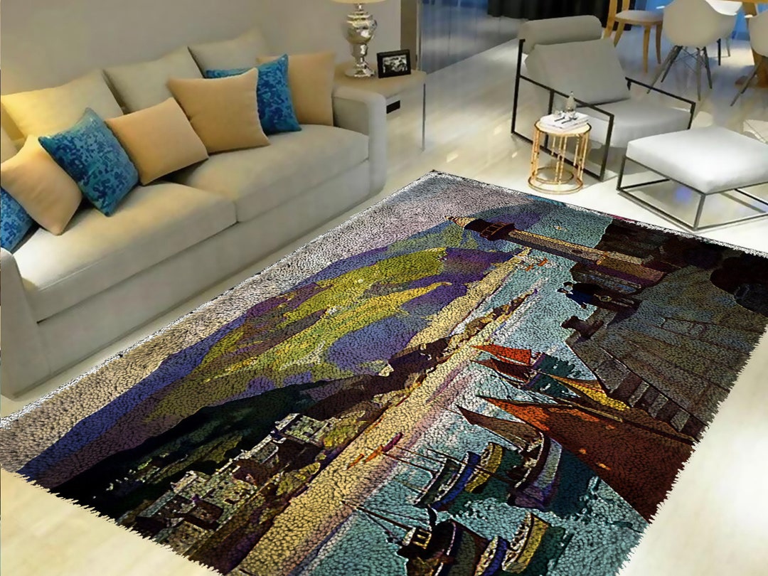 Scenic Seaside Lighthouse Latch Hook Kits, Large Latch Hook Rug Kit for ...