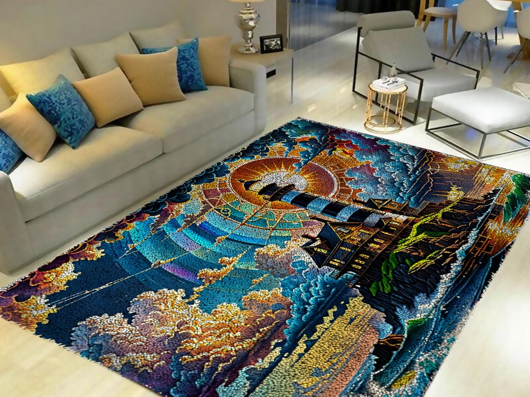 Lighthouse Latch Hook Rug Kit: DIY Tapestry Carpet for Adults - Etsy