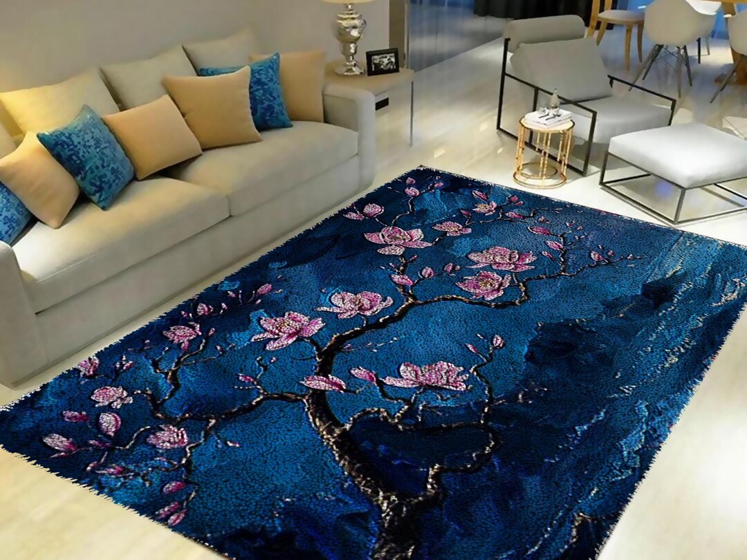 Sea Flower Mountain Latch Hook Kits, Large Latch Hook Rug Kit for ...