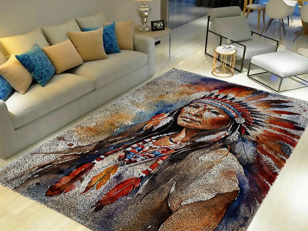 Latch Hook Rug Kit: Indian Chief Portrait, Printed Canvas - Etsy