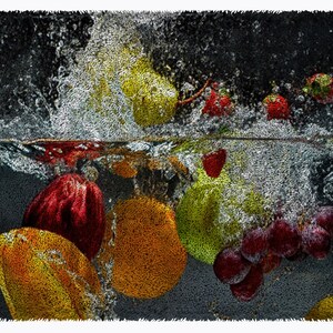 ETSY Exclusive: Handcrafted Latch Hook Carpets. COLORFUL FRUITS Designs ...