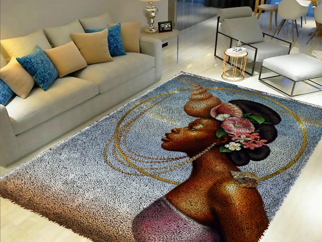 Latch Hook Rug Kit: African Woman Portrait, DIY Tapestry Carpet - Etsy