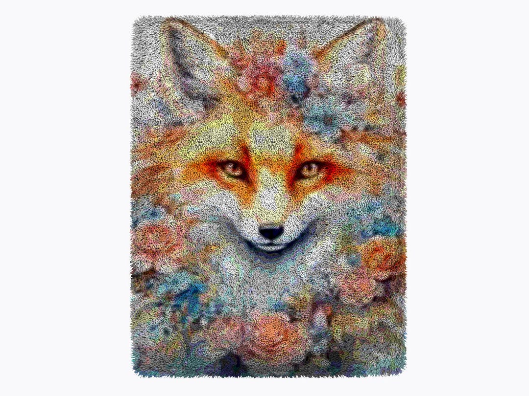 Fox Latch Hook Rug Kit: Floral Christmas Decoration, DIY ...