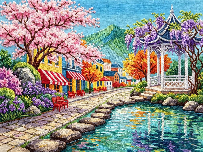 Town Park Latch Hook Rug Kit, Full Supplies DIY Tapestry Carpet ...