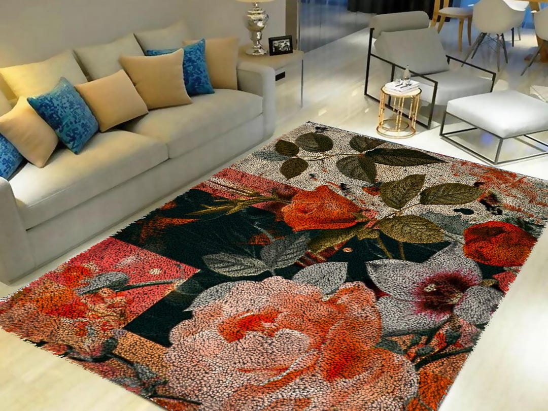 Pattern of Roses Latch Hook Kits, Large Latch Hook Rug Kit for Adults ...