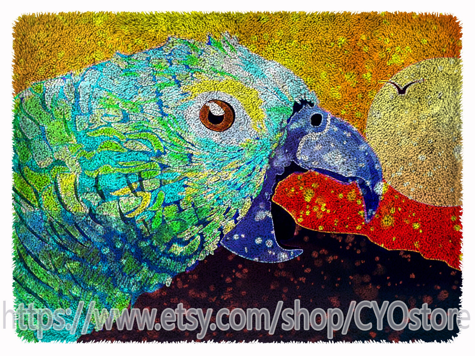 Parrot Latch Hook Kits, Large Latch Hook Rug Kit for Adults Latch Hook ...