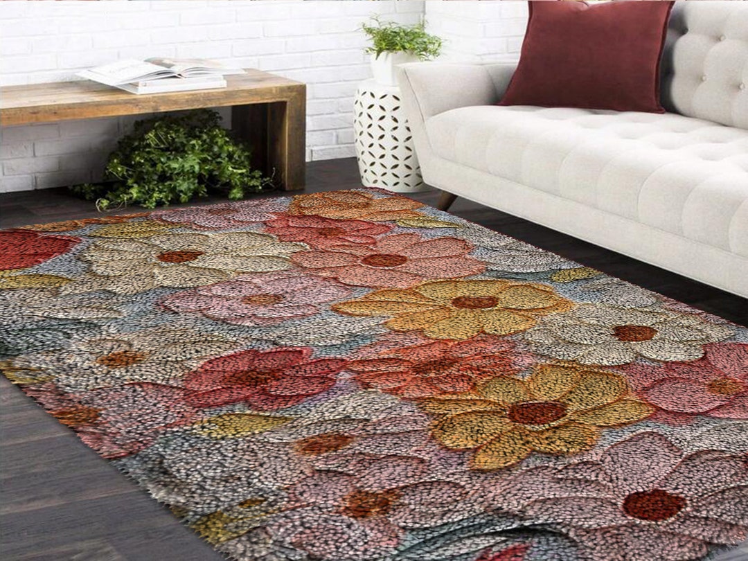 Flowers Latch Hook Kits, Large Latch Hook Rug Kit for Adults Latch Hook ...