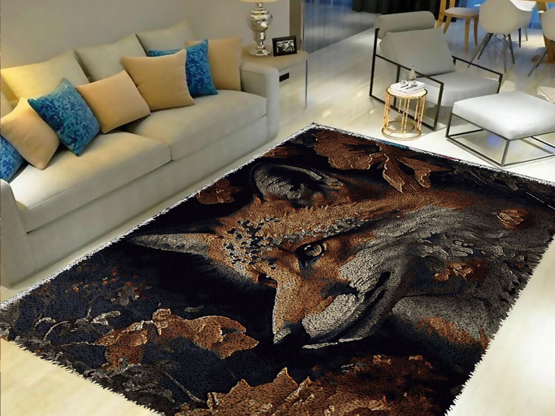 Fox Flower Latch Hook Kits, Large Latch Hook Rug Kit for Adults Latch ...