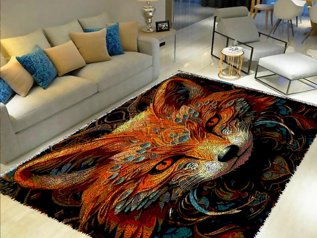 Golden Fox Latch Hook Rug Kit: DIY Tapestry, Carpet, Christmas Decor ...