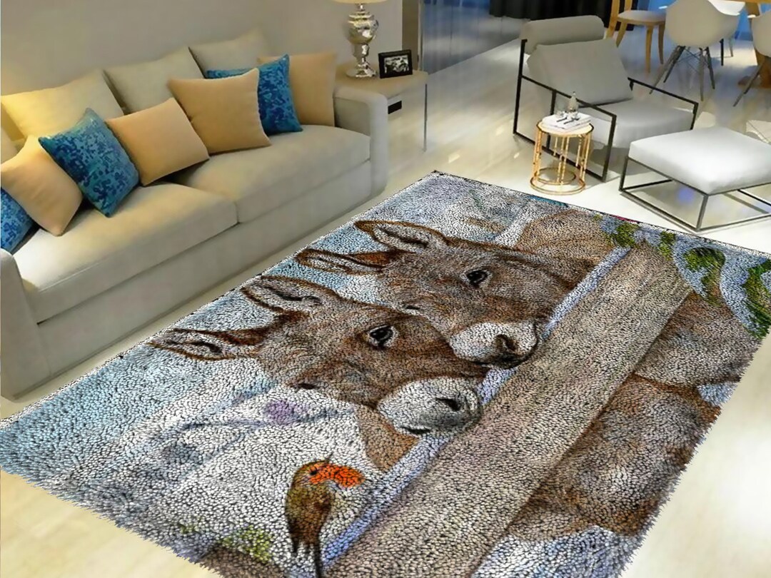 Donkey Tapestry Latch Hook Rug Kit: DIY Craft for Adults - Etsy