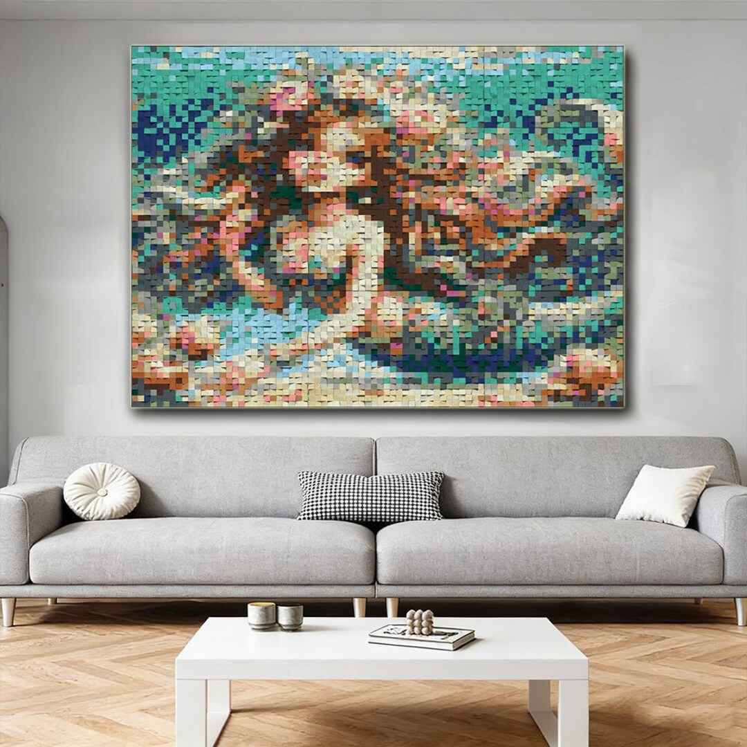 The Little Mermaid Wood Mosaic, 3D Geometric Wall Art (DIY Assembly ...