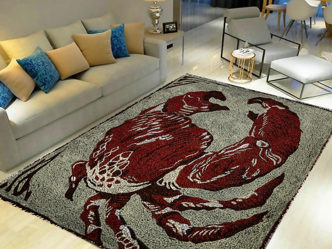 Red Crab Latch Hook Rug Kit: Fun DIY Home Decor - Etsy