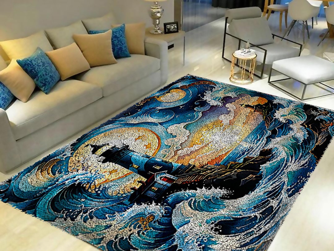 Lighthouse Latch Hook Rug Kit: DIY Tapestry Carpet for Adults - Etsy