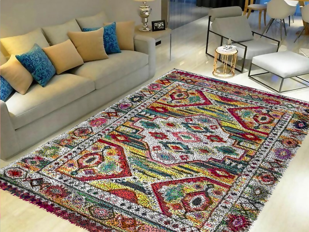 Latch Hook Rug Making Kit - Pre Printed Canvas With Backing -retro ...