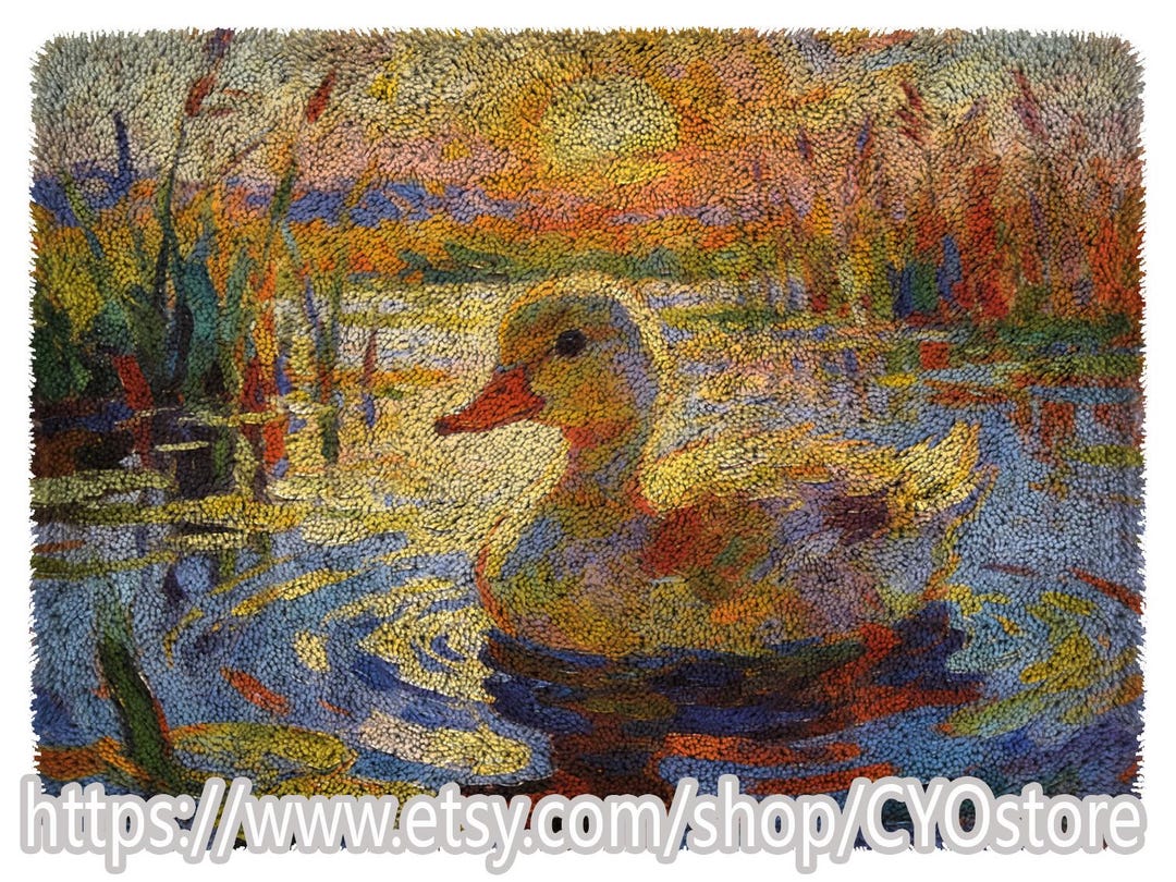 Duck Latch Hook Rug Kit, Pre-printed Canvas, Non-slip - Etsy