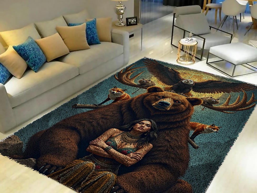 Fox Bear Eagle Latch Hook Kits, Large Latch Hook Rug Kit for Adults ...