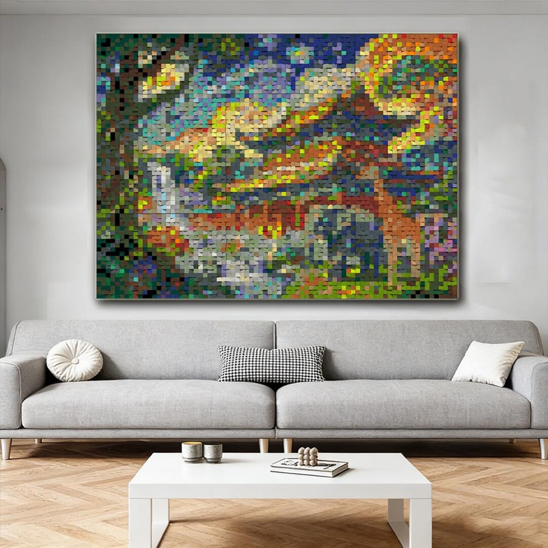 Royal Palace 3D Wood Mosaic Painting, Geometric Collage Wall Art, DIY ...
